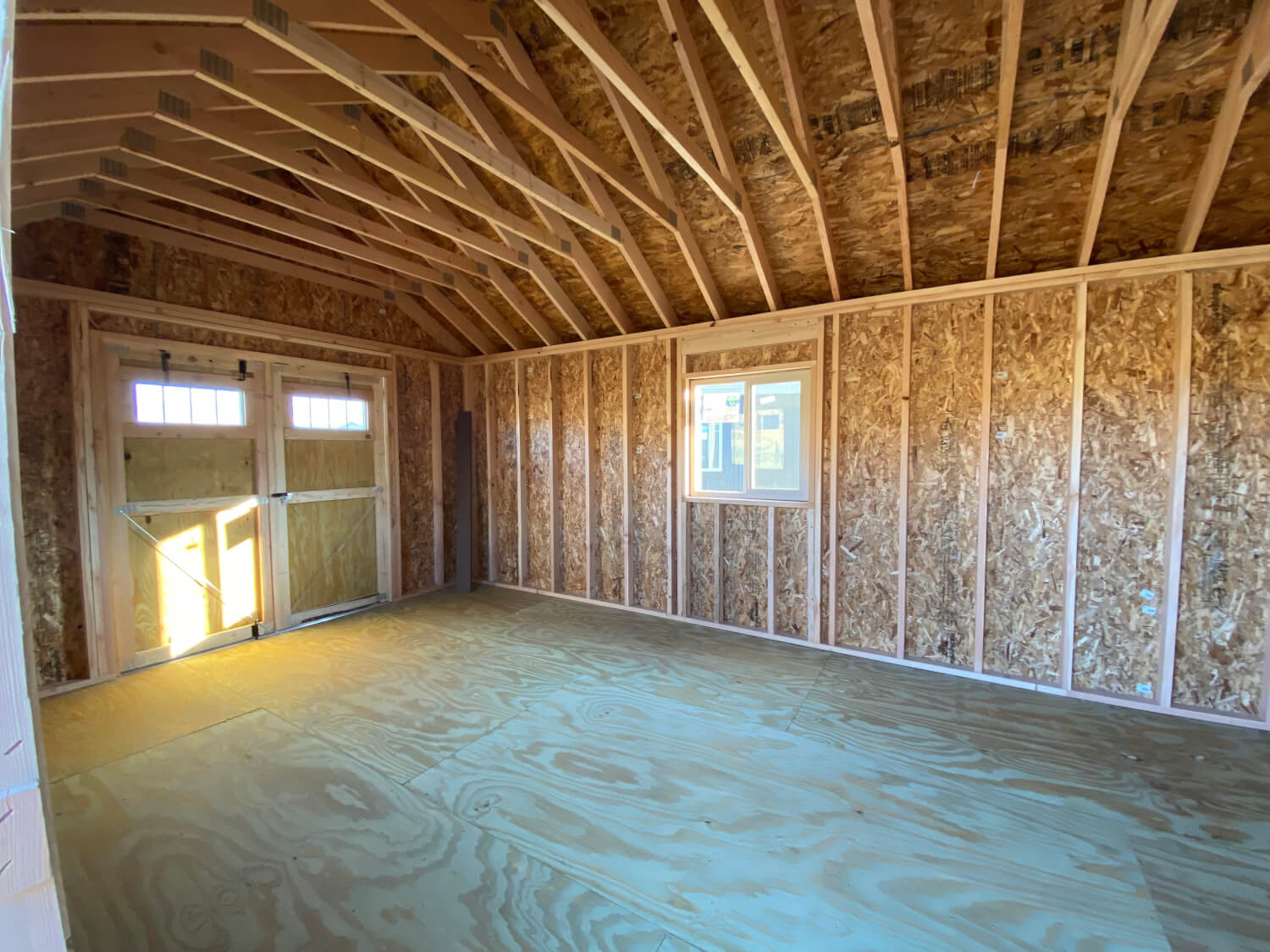 Metal Clad Series 12x20 Frst Grn / Wthrd Cppr - Mesa Shed Company